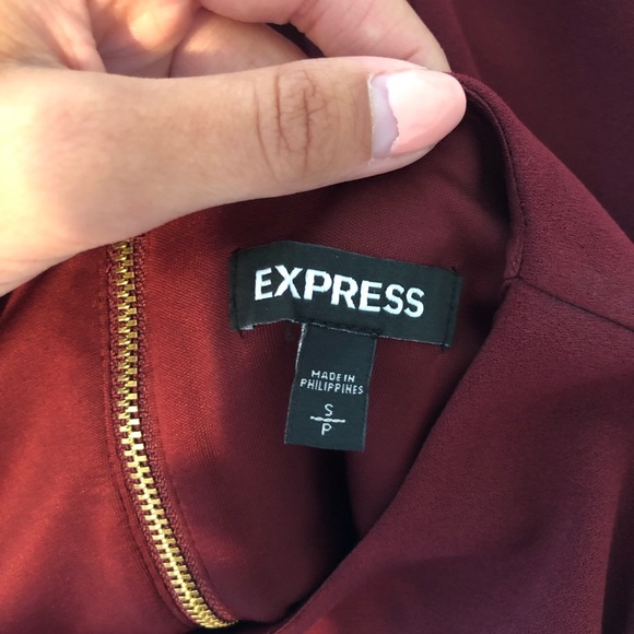Express | Dresses | Express Maroon Puffed Shoulder Dress | Poshmark